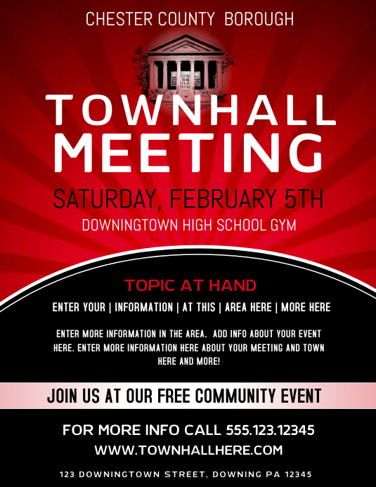 TOWNHALL Template | PosterMyWall