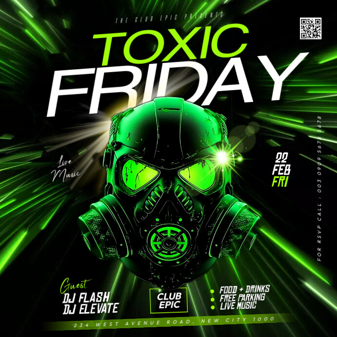 Copy of Toxic friday night party flyer template | PosterMyWall
