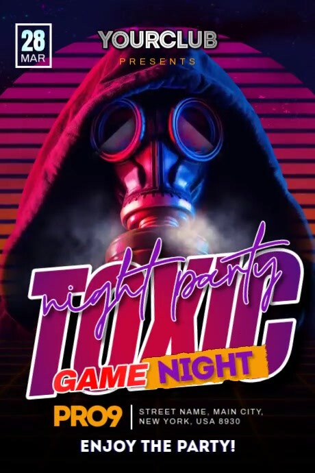 Plantilla de Toxic Game Night | PosterMyWall