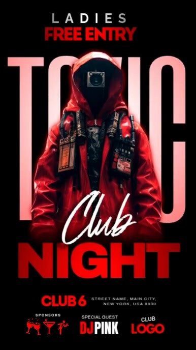 Plantilla de Toxic Night Club | PosterMyWall