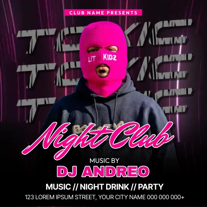 Plantilla de Toxic Night Club | PosterMyWall