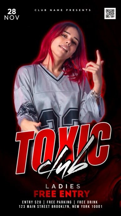 Plantilla de Toxic Night Club | PosterMyWall