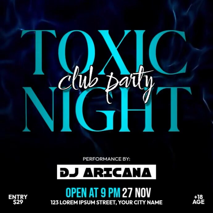 Toxic Night Club Party Template | PosterMyWall