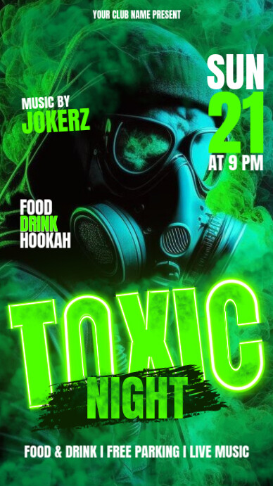 Plantilla de TOXIC NIGHT | PosterMyWall