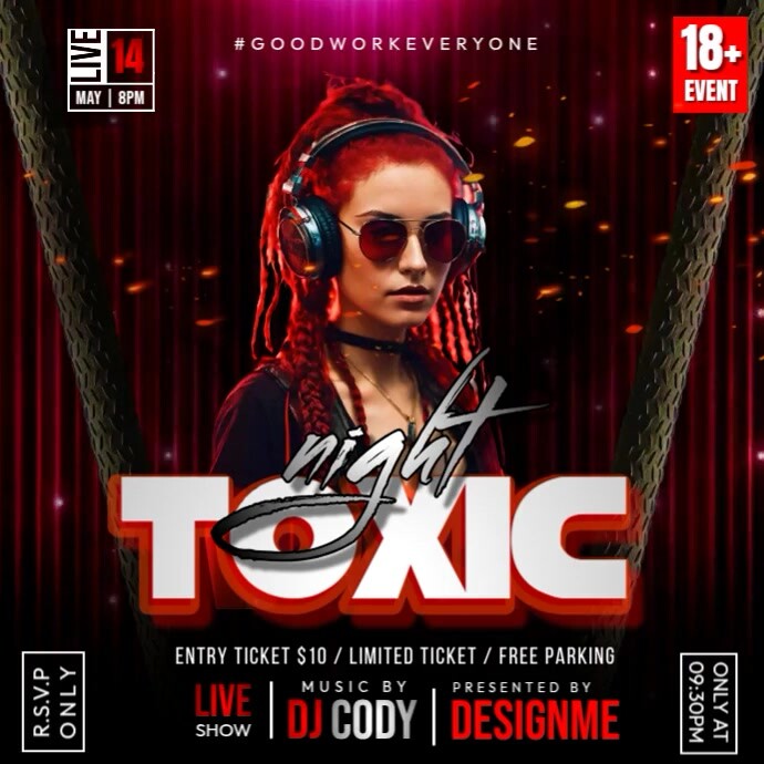 Plantilla de Toxic Night Party Ads | PosterMyWall
