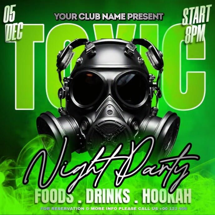 Plantilla de Toxic Night Party | PosterMyWall
