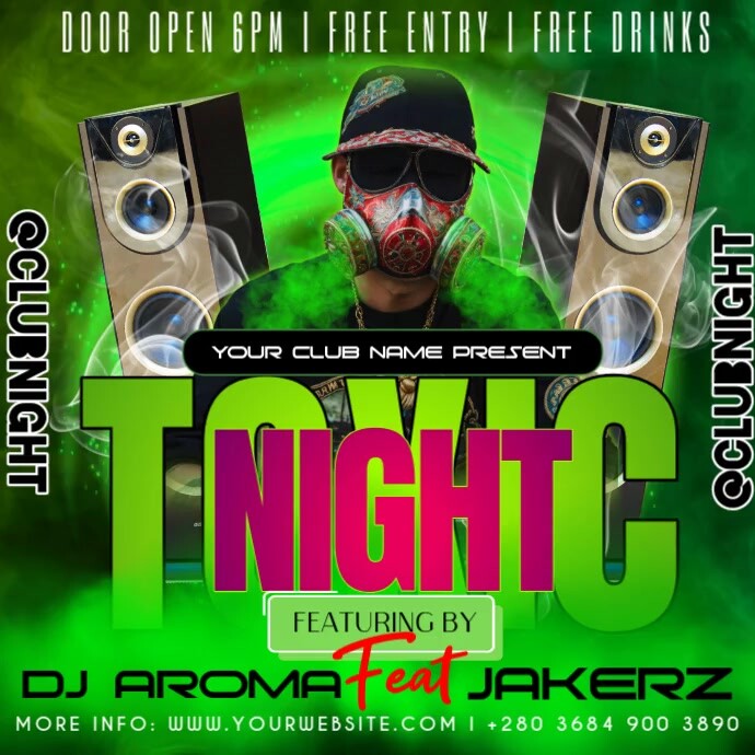 Toxic Night Party Template | PosterMyWall