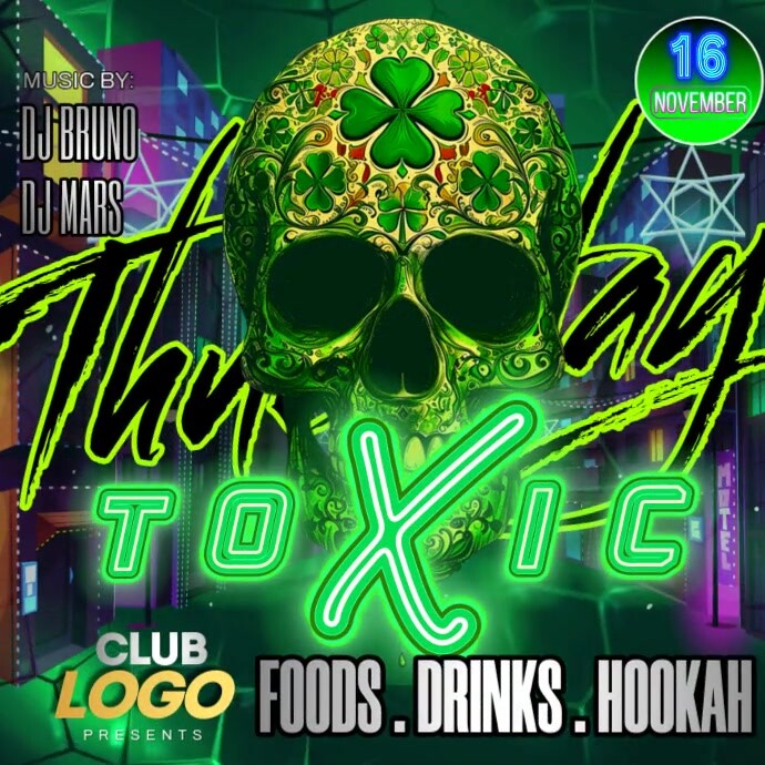 Toxic Night Party Template | PosterMyWall