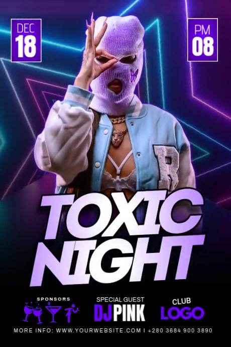 Toxic Night Party Template | PosterMyWall