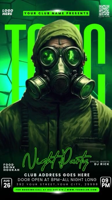Toxic Night Party Template | PosterMyWall