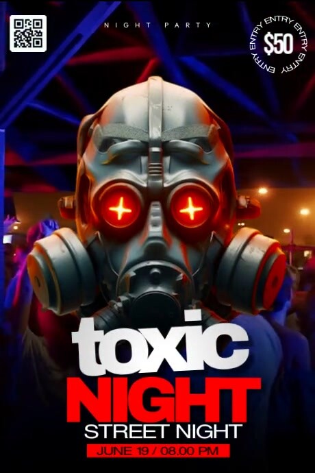 Toxic Night Party Event Template | PosterMyWall