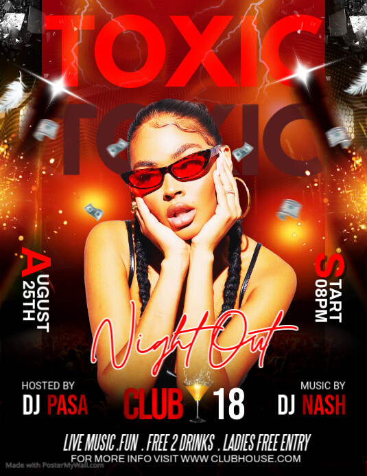 Toxic Night Party Flyer Template | PosterMyWall
