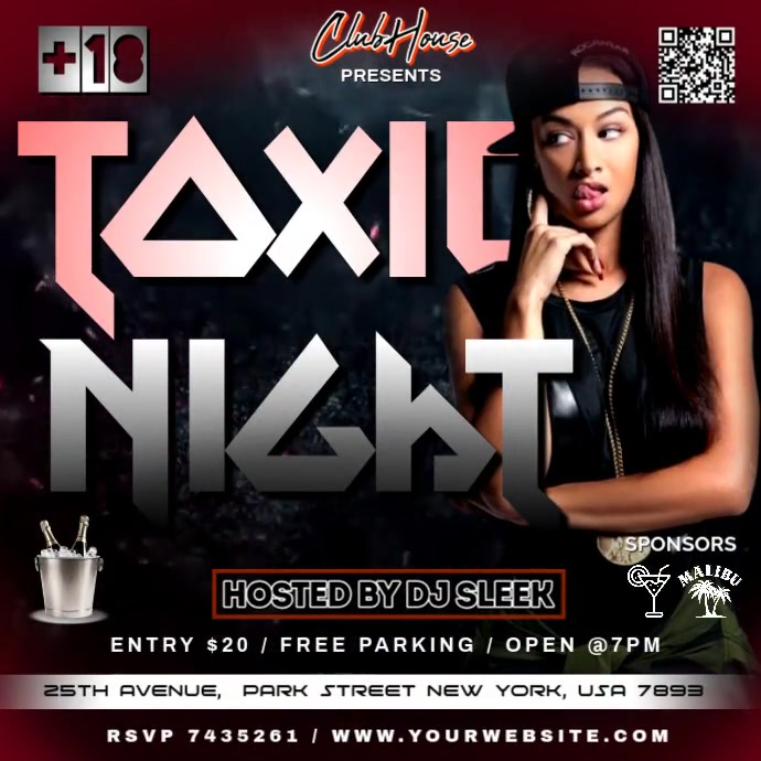 Copy of TOXIC NIGHT PARTY FLYER TEMPLATE POSTER | PosterMyWall