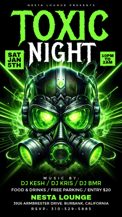 Toxic Night Party Instagram Story Template | PosterMyWall