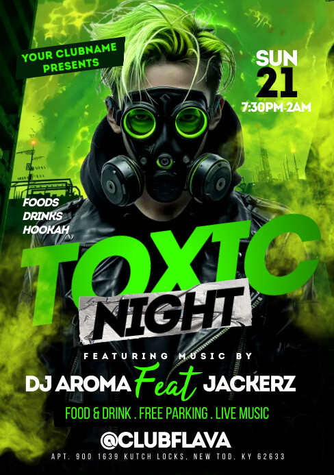 Toxic Night Template | PosterMyWall