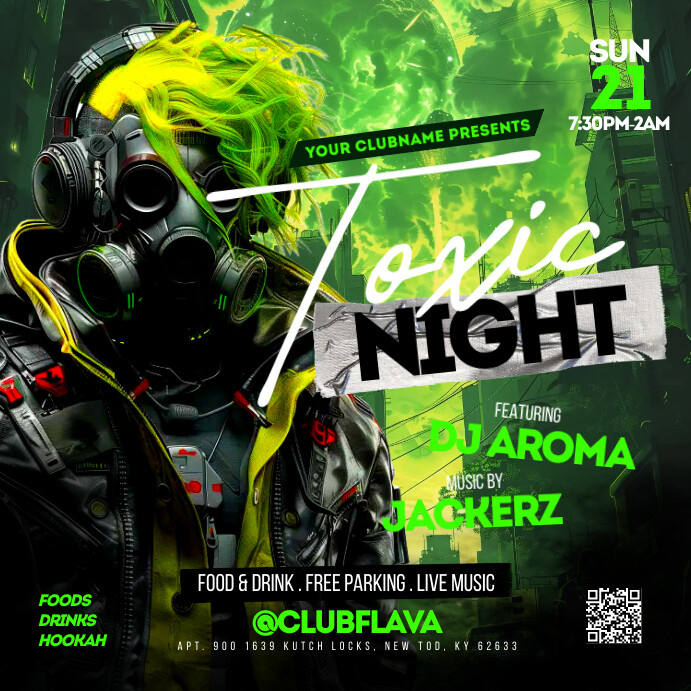 Plantilla de Toxic Night Template | PosterMyWall