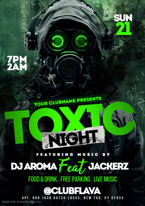 Toxic Night Template | PosterMyWall