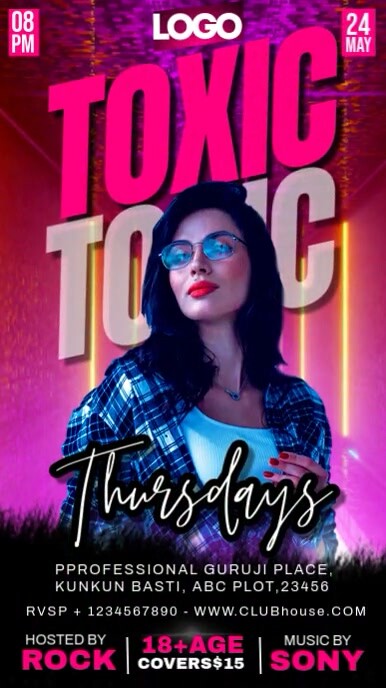 Plantilla de Toxic night thursday club party | PosterMyWall
