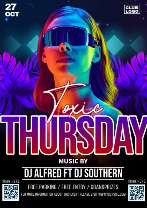 Toxic Night Thursday Template | PosterMyWall
