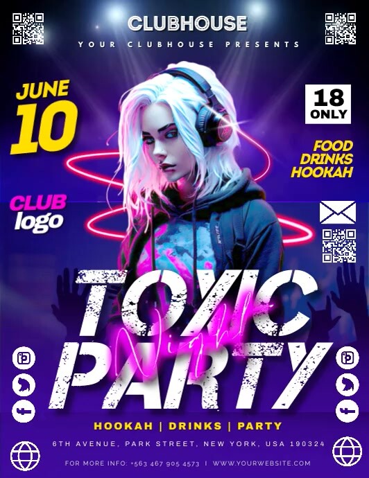 TOXIC PARTY Template | PosterMyWall