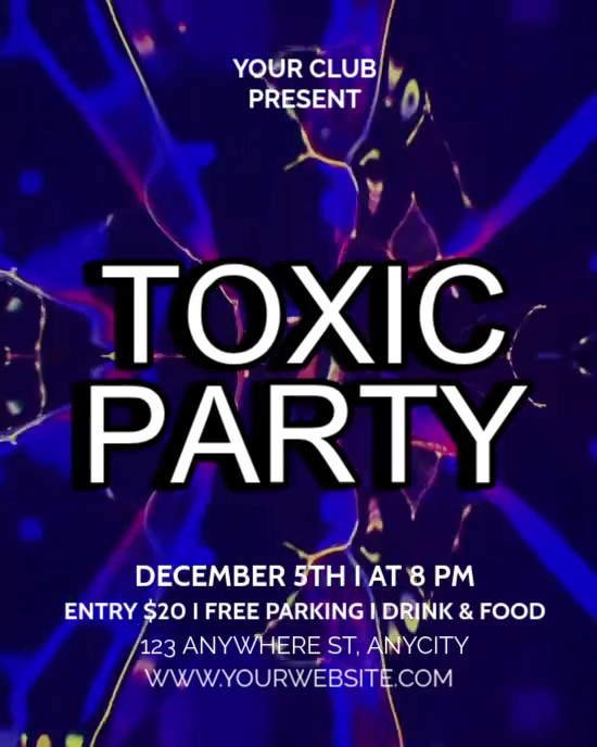 TOXIC PARTY Template | PosterMyWall