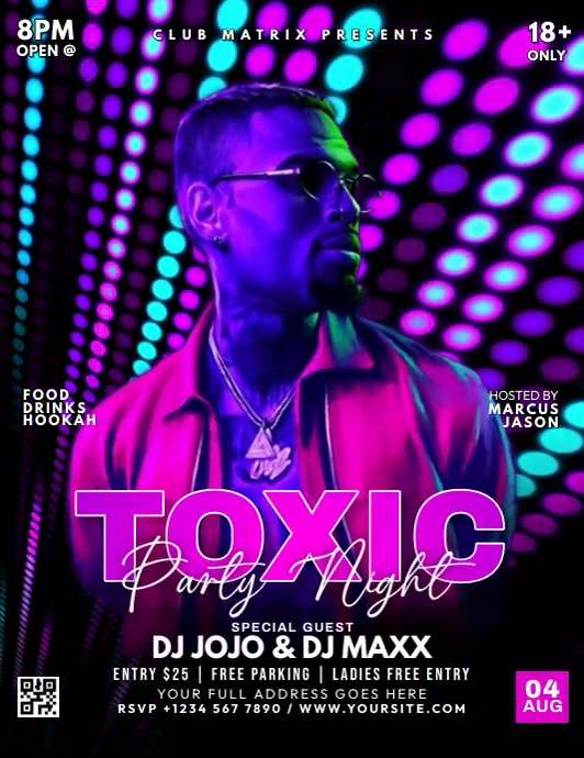 TOXIC PARTY NIGHT Template | PosterMyWall