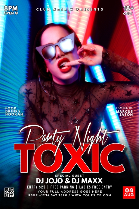 TOXIC PARTY NIGHT Template | PosterMyWall
