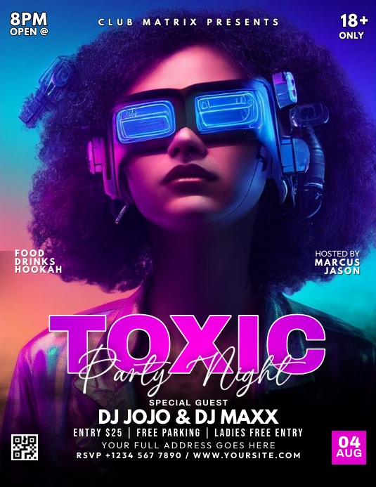 TOXIC PARTY NIGHT Template | PosterMyWall