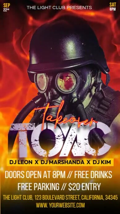 Toxic Party Red Party Template | PosterMyWall