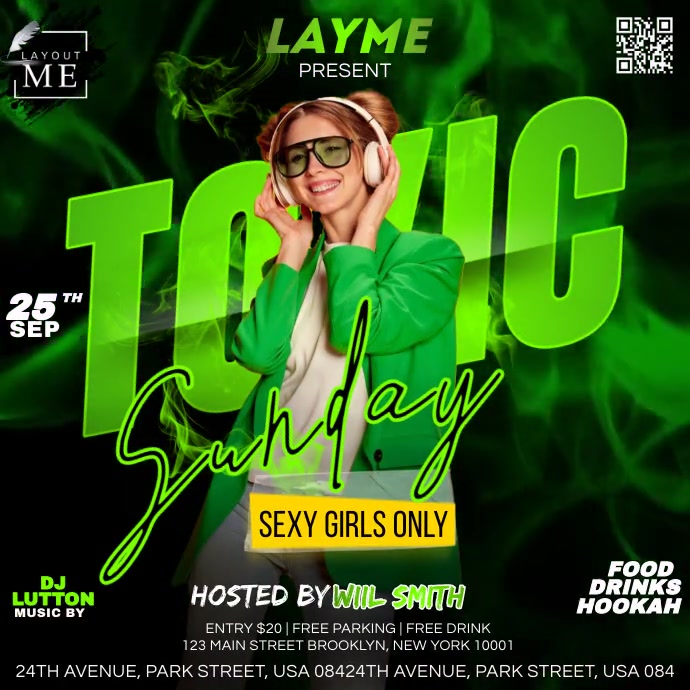 Toxic Party Video Template | PosterMyWall