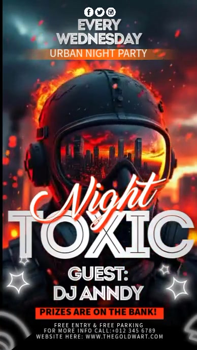 Toxic Party Video Template | PosterMyWall