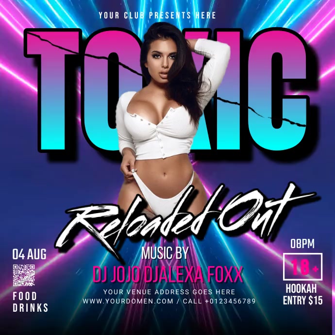 TOXIC RELOADED OUT Template | PosterMyWall