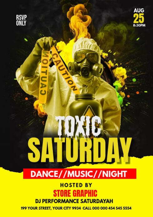 Copy of Toxic Saturday Party Flyer | PosterMyWall