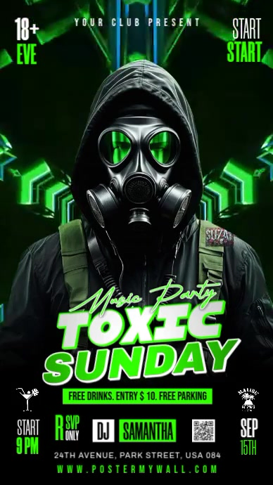 toxic sunday night party Template | PosterMyWall
