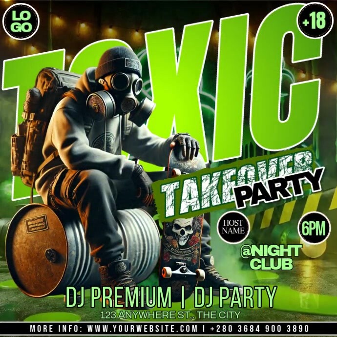 Toxic takeover party Template | PosterMyWall