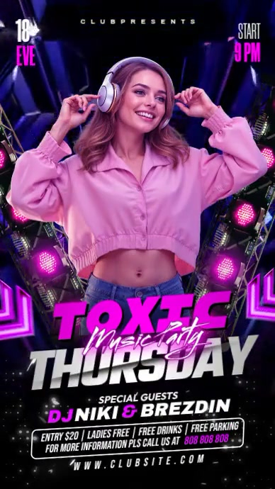 Toxic Thursday music party Template | PosterMyWall
