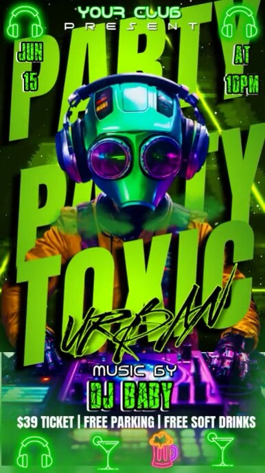 TOXIC URBAN PARTY Template | PosterMyWall