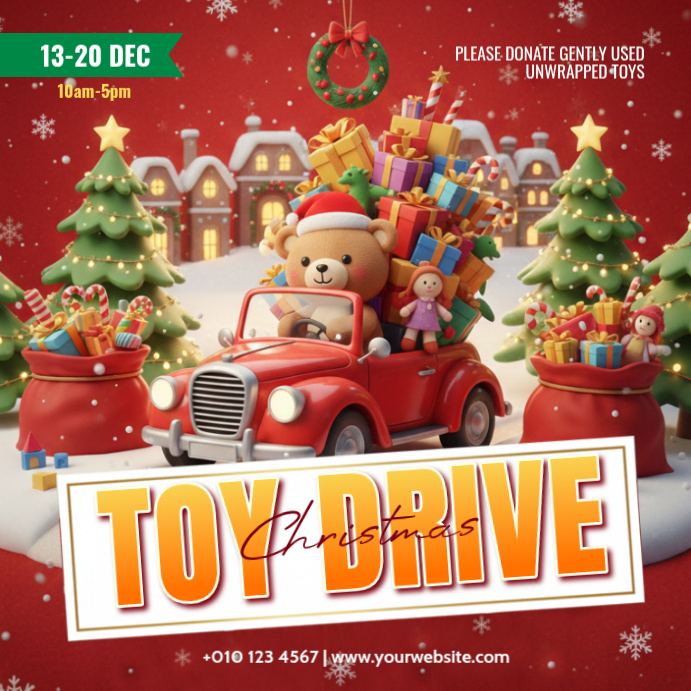 Toy Drive banner ad Template | PosterMyWall
