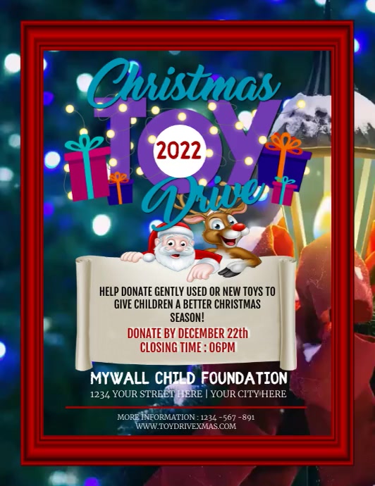 TOY DRIVE CHRISTMAS DONATION Template | PosterMyWall