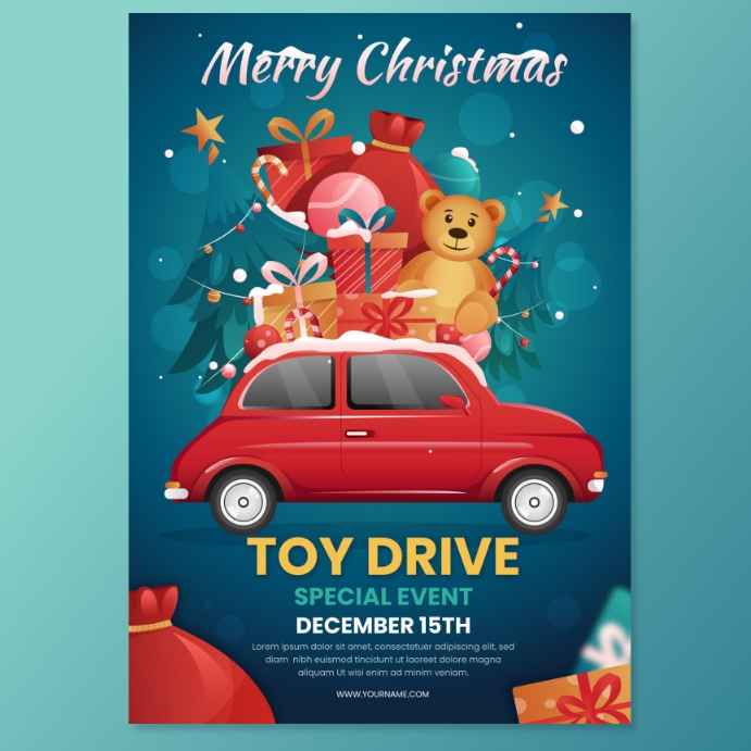 Toy drive flyer design poster Template | PosterMyWall