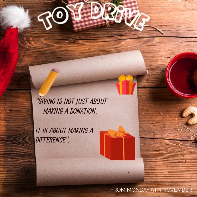 Copy of TOY DRIVE FLYER/POSTER TEMPLATE | PosterMyWall