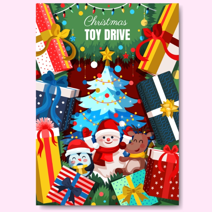 Toy drive invitation background design flyer Template | PosterMyWall