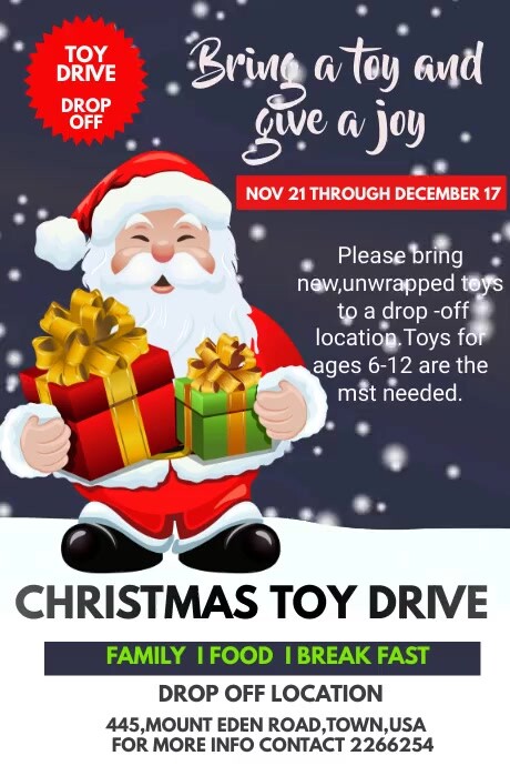 toy drive poster Template | PosterMyWall