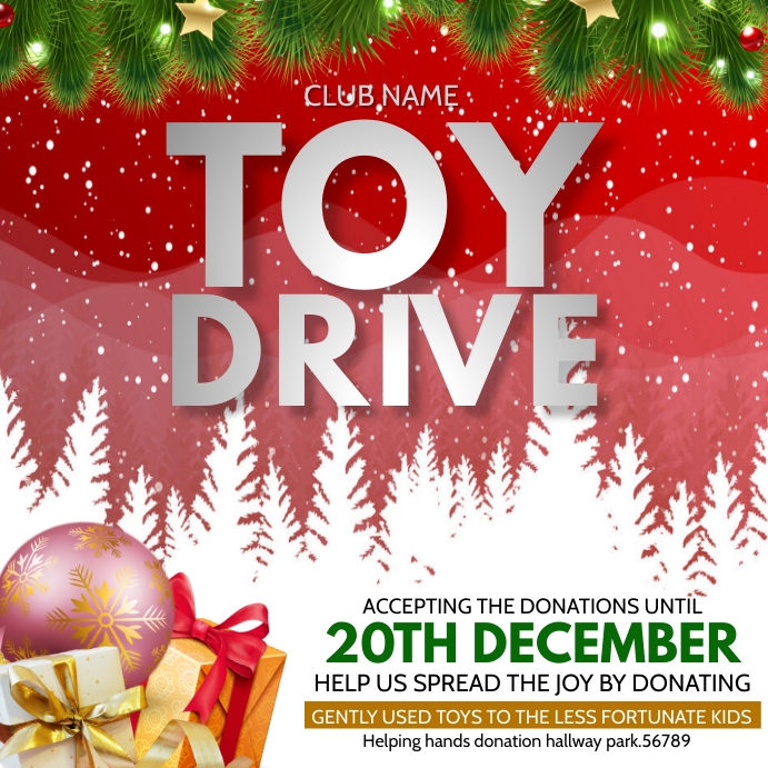 Toy drive template | PosterMyWall