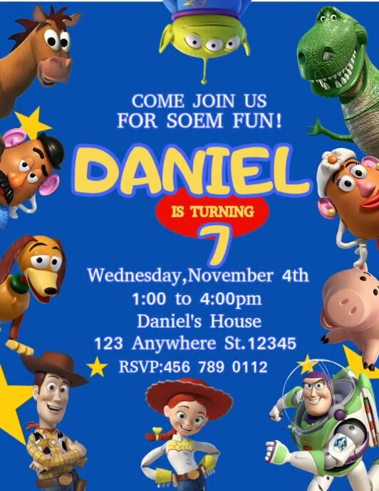 Toy Story | Birthday Invitation Template | PosterMyWall