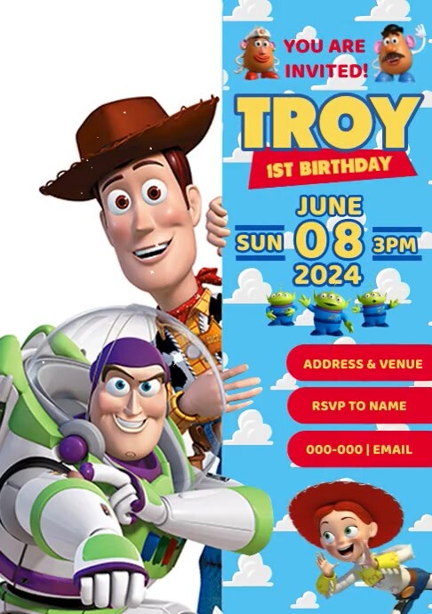 Toy Story Birthday Party Invitations Toy Story Invitation, Toy Story