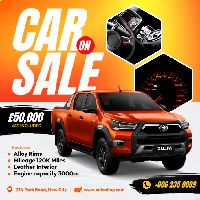 Toyota Hilux pickup showroom car on sale car yard advertisement poster ...