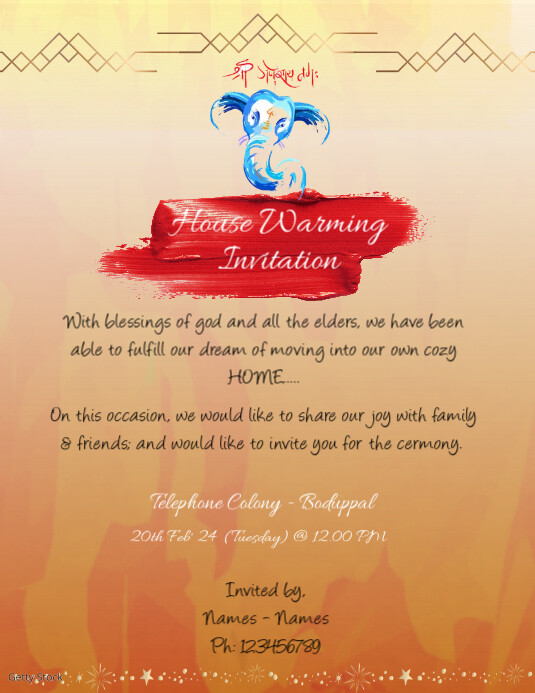 Traditional house warming invitation Template | PosterMyWall