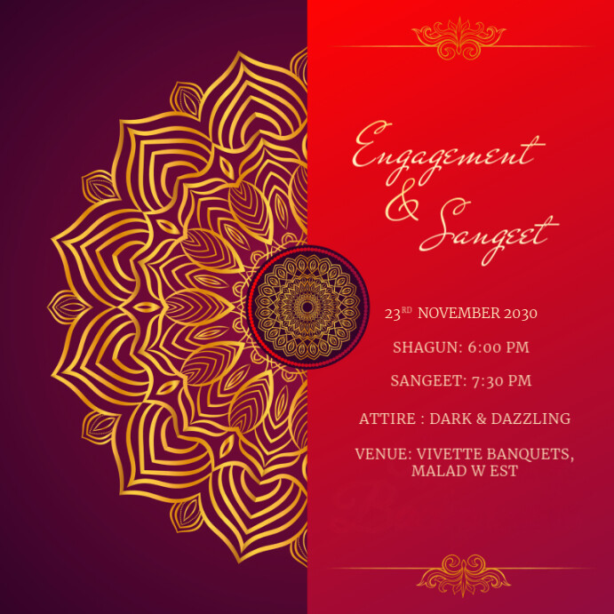 Traditional Indian Wedding Invitation Template | PosterMyWall