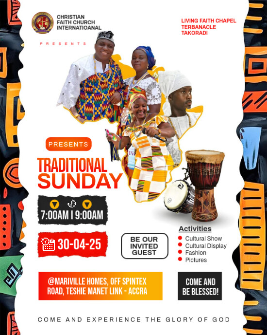 Traditional Sunday Service Flyer Template | PosterMyWall